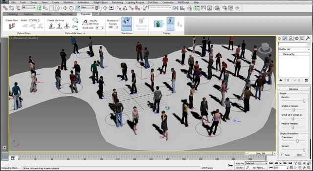 Maxscript Scale Populate Crowd Skin Sporadic Studio